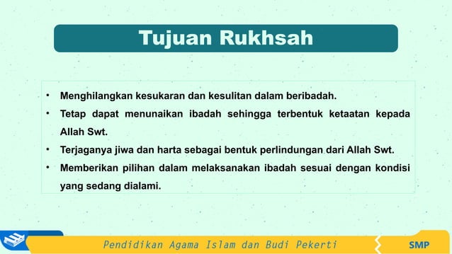 BAB 9_Rukhsah dalam Beribadah.pptx kelas VII | PPTX