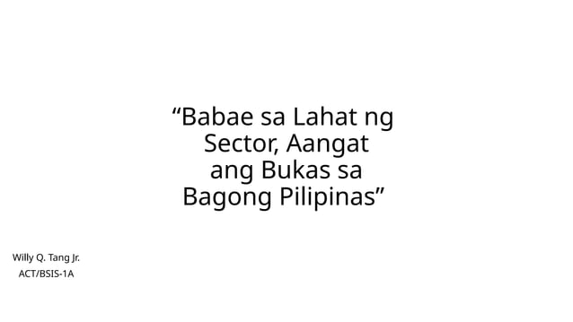 Babae sa Lahat ng Panahon Bababe sa .pptx