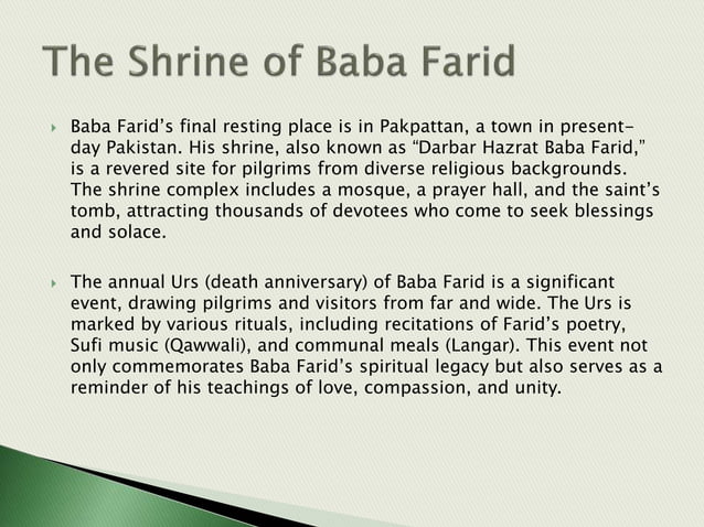 Baba Farid A Mystic Poet and Pioneer of Sufi Tradition in Punjab.pptx