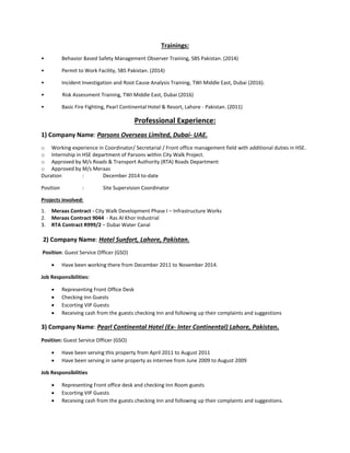 Babar waheed final cv auf 16 | PDF