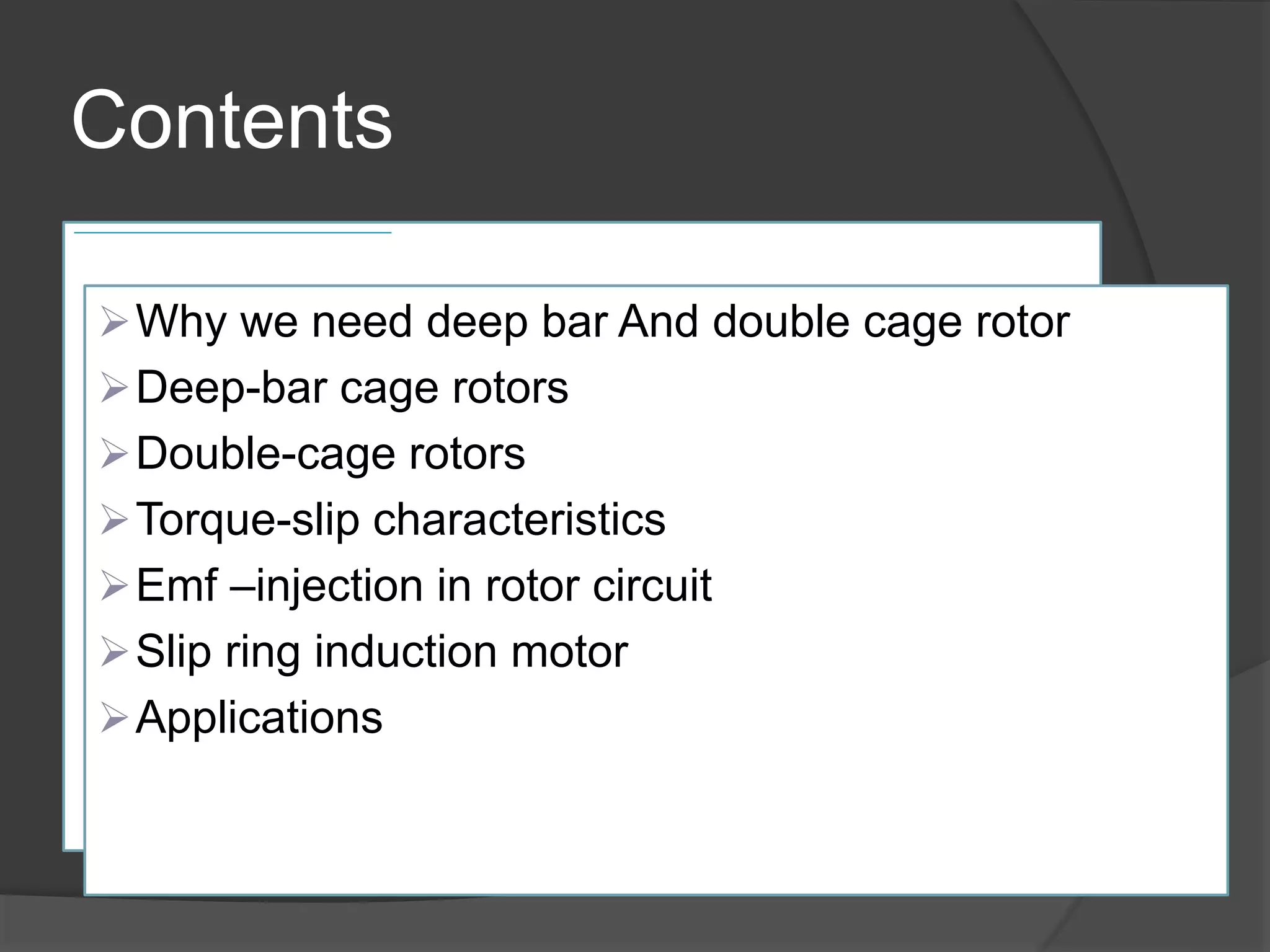 deep bar and cage rotor | PPTX