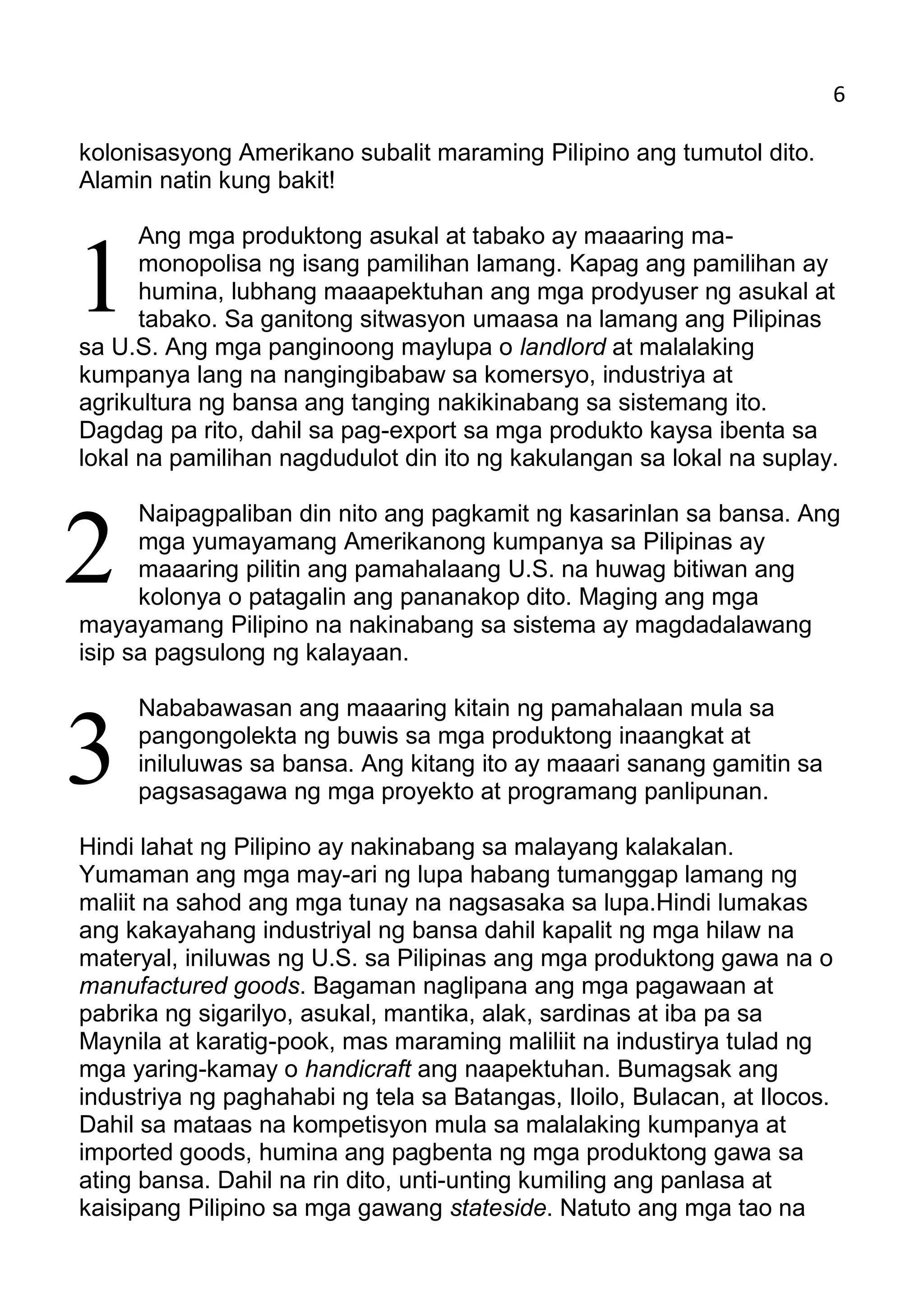 Malayang Kalakalan ng US-Pilipinas | DOCX