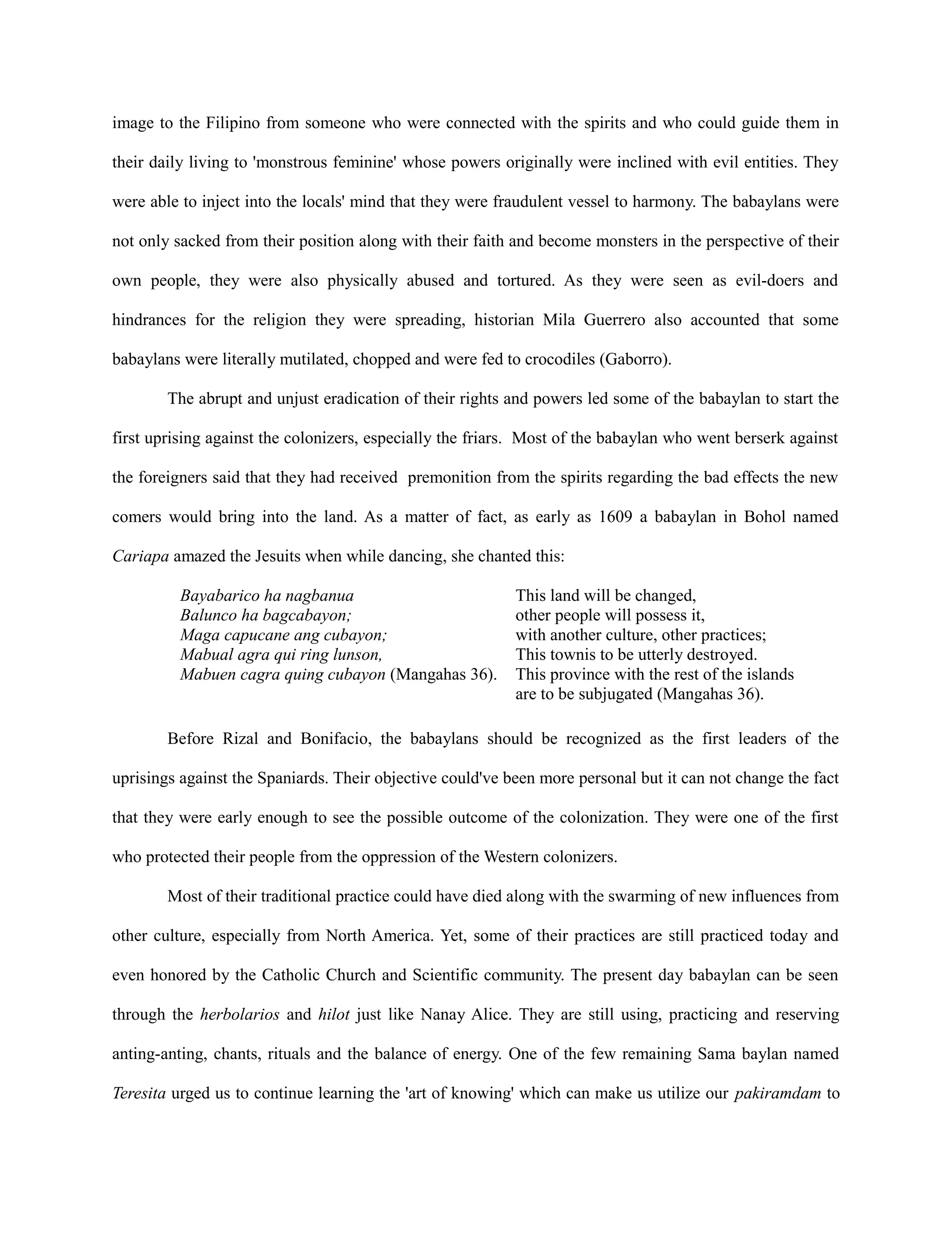 From Priestess to Monsters: The Babaylan Before and During the ...