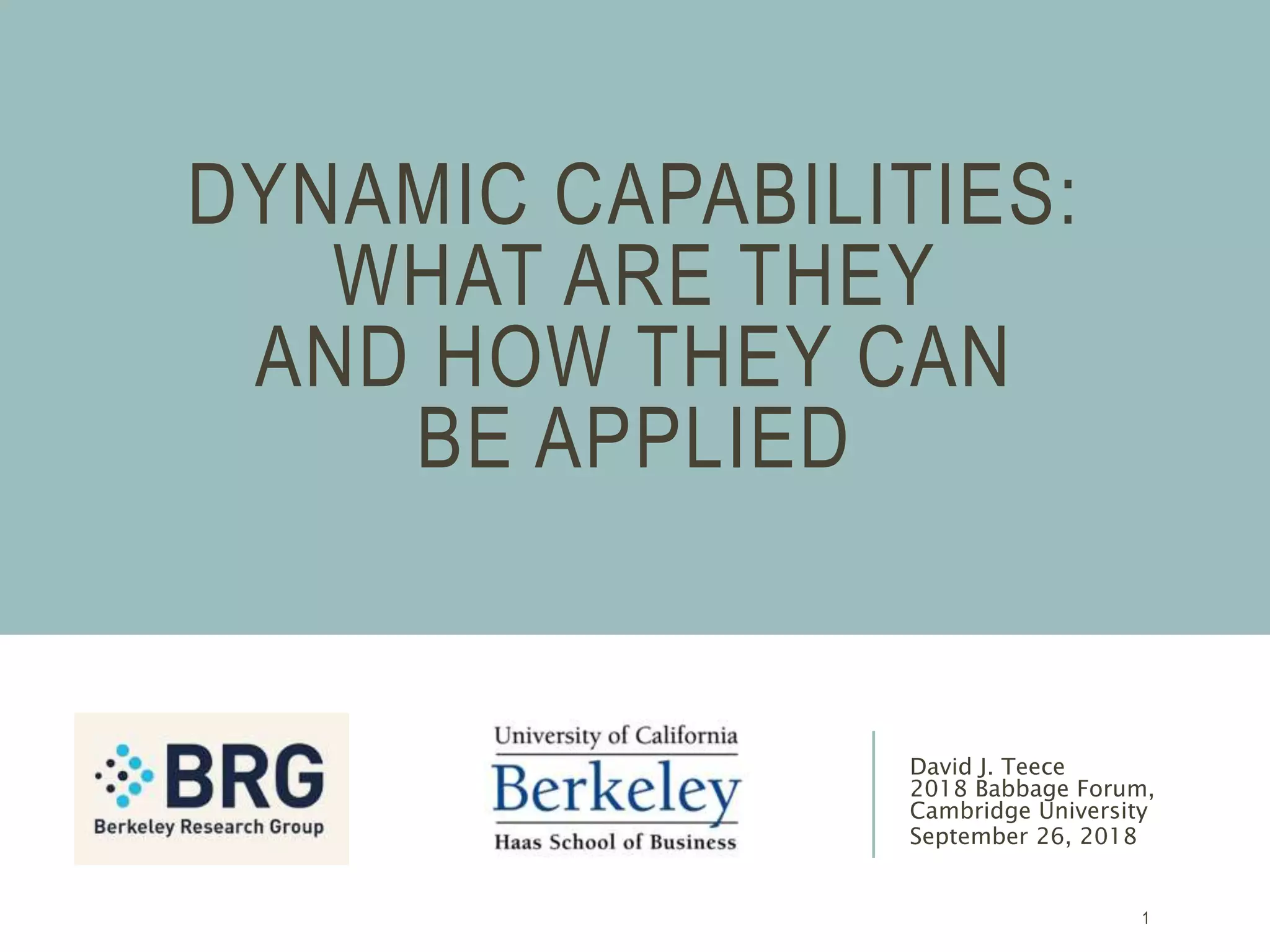 Dynamic Capabilities: What Are They And How They Can Be Applied | PPTX