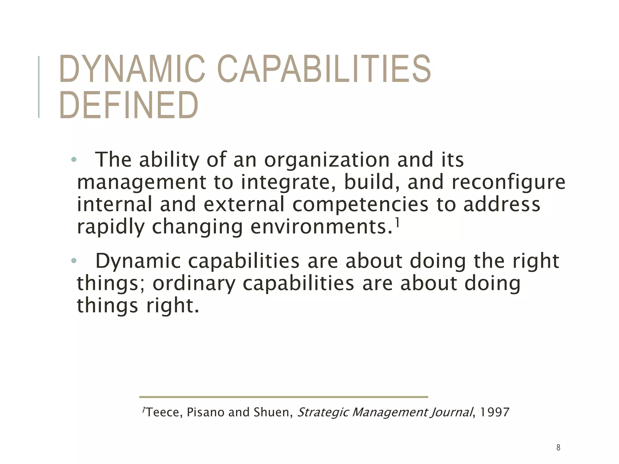 Dynamic Capabilities: What Are They And How They Can Be Applied | PPTX