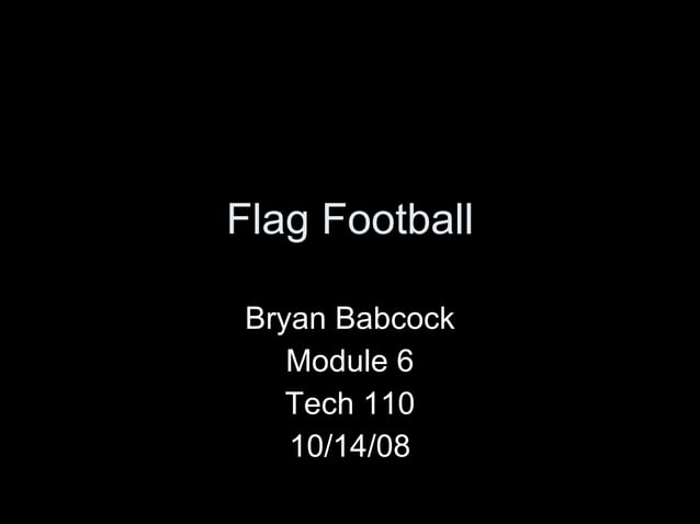 Flag Football PowerPoint | PPT
