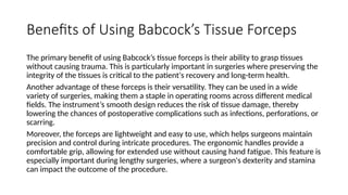 Babcock ;Primary Uses of Babcock’s Tissue Forceps | PPTX