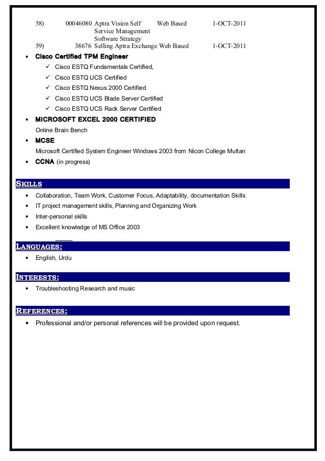 Tanveer Ahmad Complete Cv