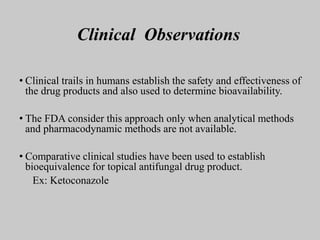 Measurement of bioavailability and concept of equivalence | PPT