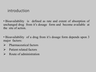 Measurement of bioavailability and concept of equivalence | PPT