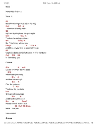 Tell Me Baby Chords