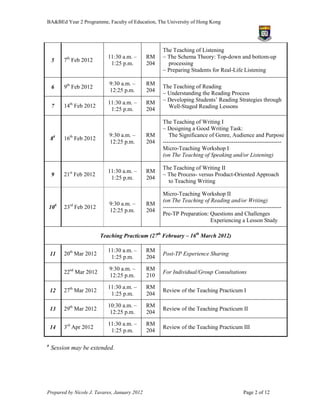 Ba b ed_pedagogy_1_course_outline_2011-12 | PDF