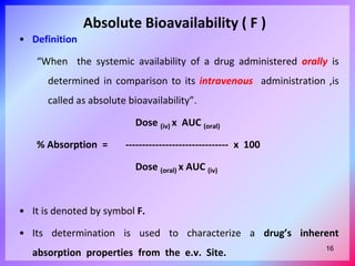bioavailability & bioequivalence | PPT