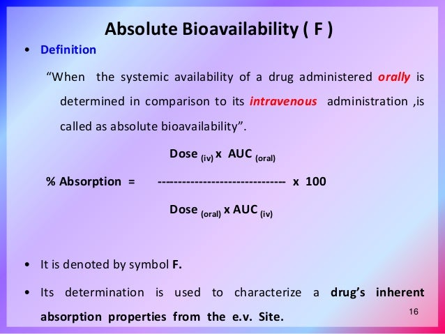 bioavailability & bioequivalence