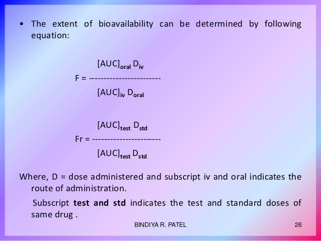 bioavailability & bioequivalence