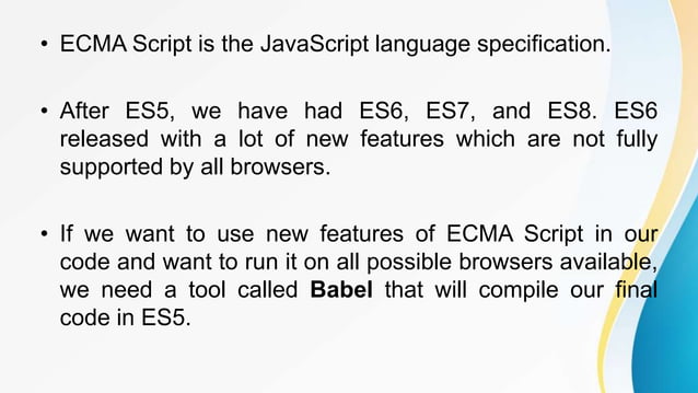 Babel Compiler - Transforming JavaScript for All Browsers.pptx Babel Compiler - Transforming JavaScript for All Browsers.pptx