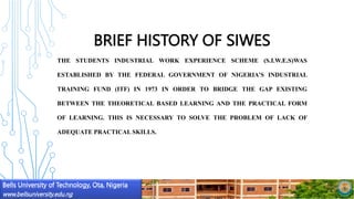 Siwes Experience for student use on Technology | PPT