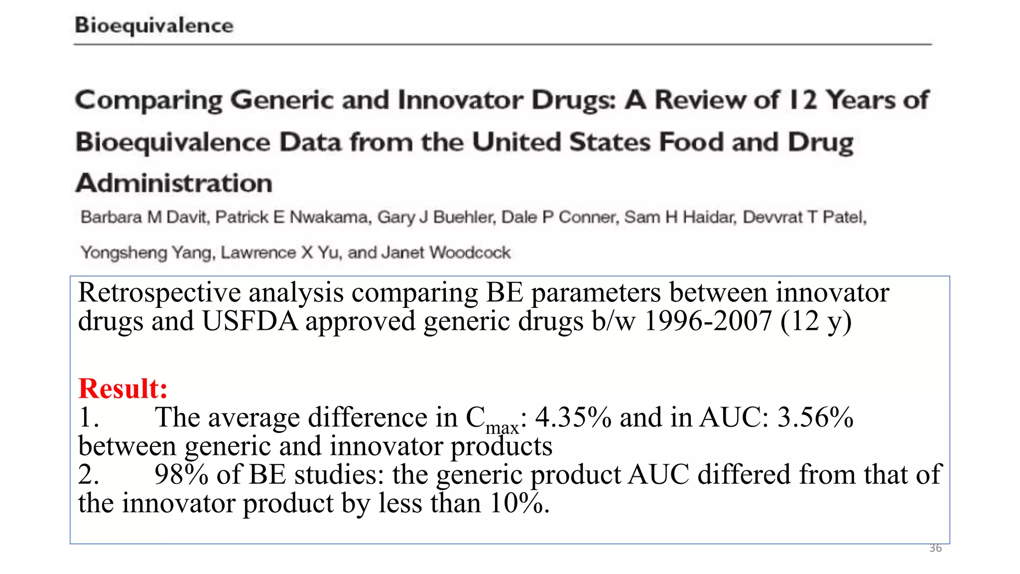 Bioavailability and Bioequivalence Studies | PPTX