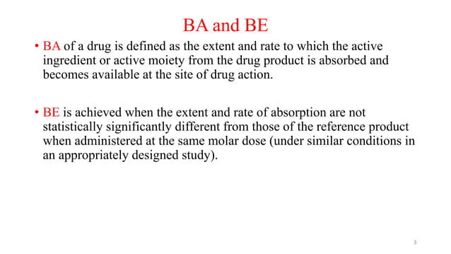 Bioavailability and Bioequivalence Studies | PPTX | Pharmaceutical ...