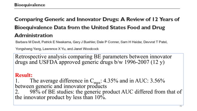 Bioavailability and Bioequivalence Studies | PPTX | Pharmaceutical ...