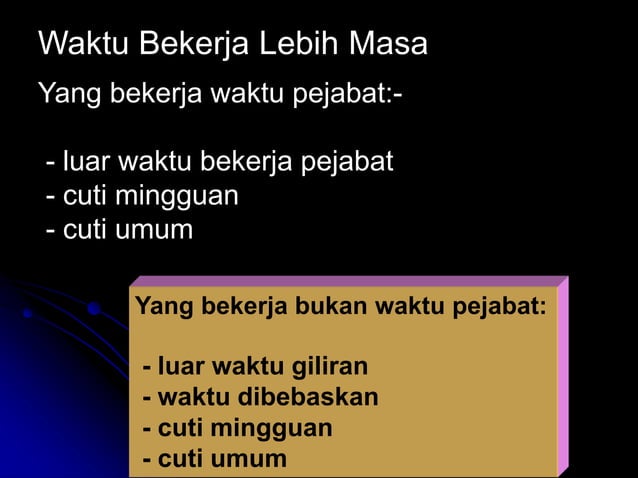 PERINTAH AM BAB G : Waktu bekerja & lebih masa | PPTX