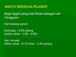PERINTAH AM BAB G : Waktu bekerja & lebih masa | PPTX