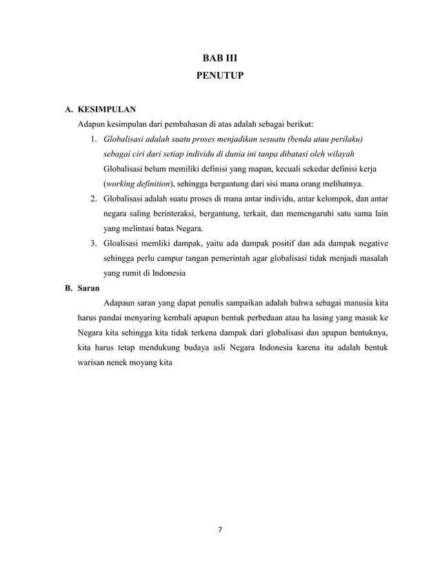 Makalah Lengkap Globalisasi | DOCX