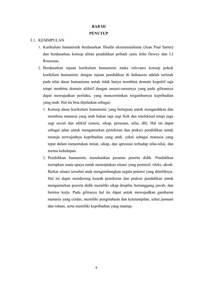 Kurikulum Humanistik | DOCX