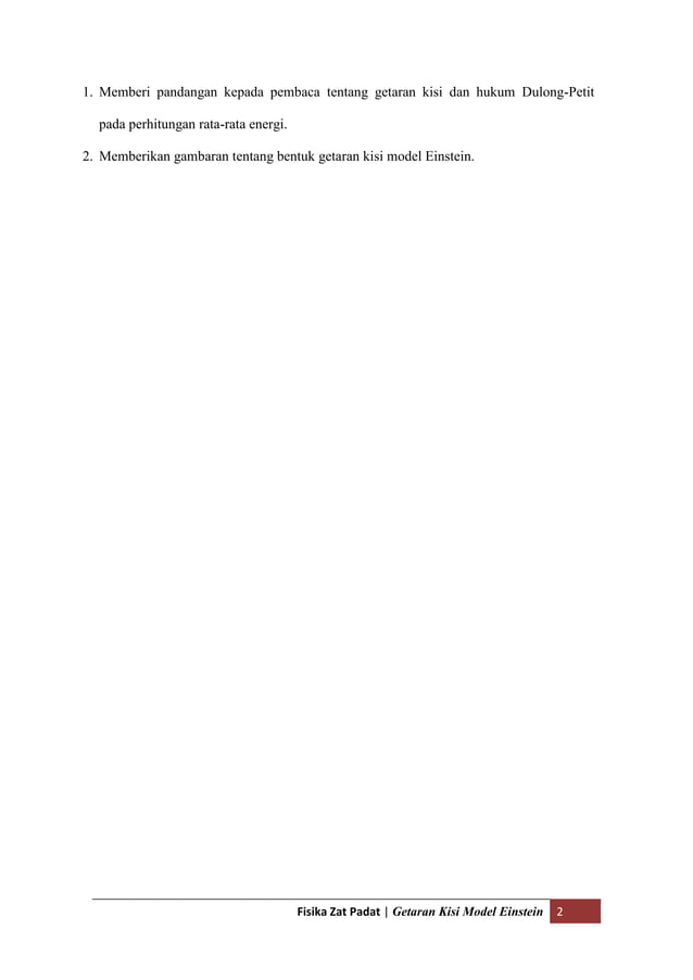 Fisika Zat Padat "Model Einstein" | DOCX