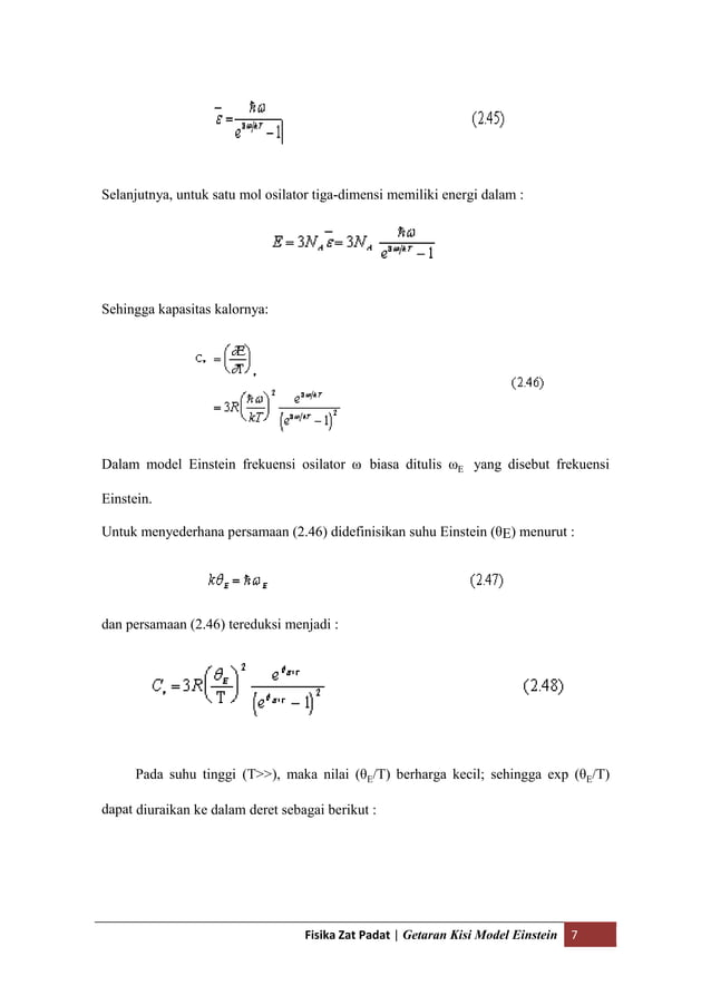 Fisika Zat Padat "Model Einstein" | DOCX