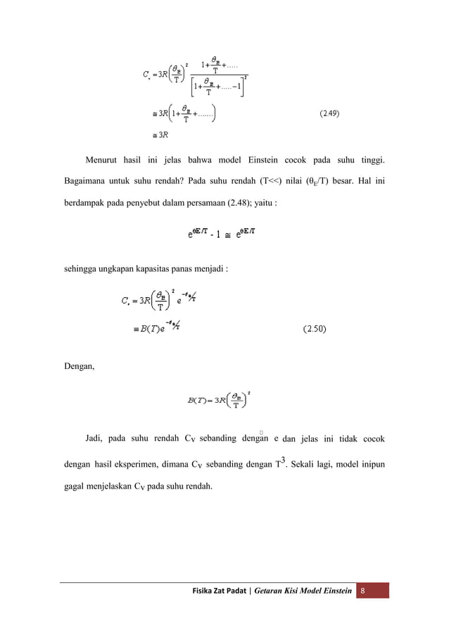 Fisika Zat Padat "Model Einstein" | DOCX
