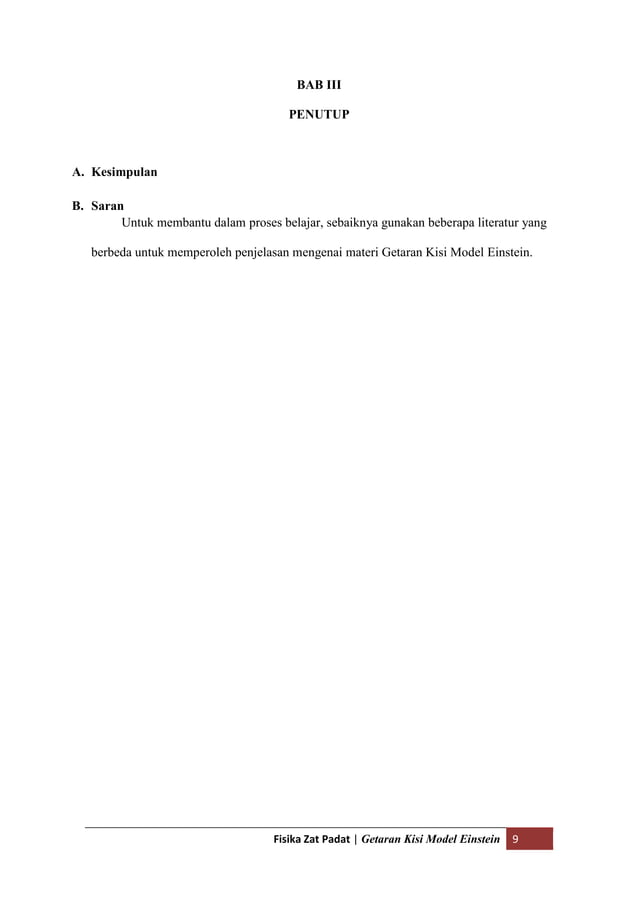 Fisika Zat Padat "Model Einstein" | DOCX