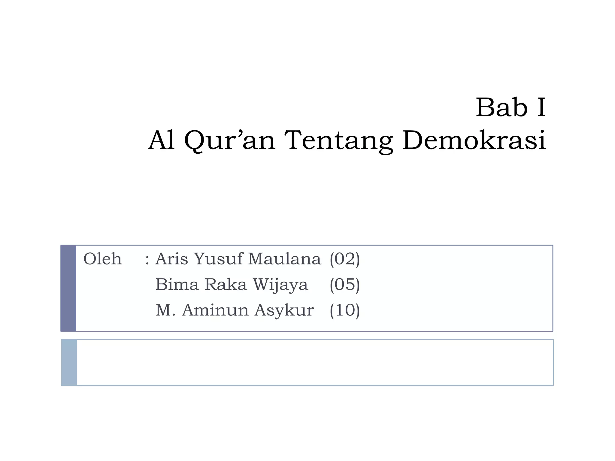 Demokrasi Dalam Islam | PPTX