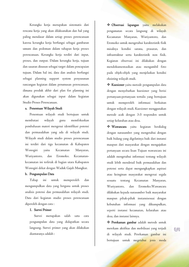 Bab i Proposal Teknis Studio Perencanaan Wonogiri Kelompok 4a | PDF