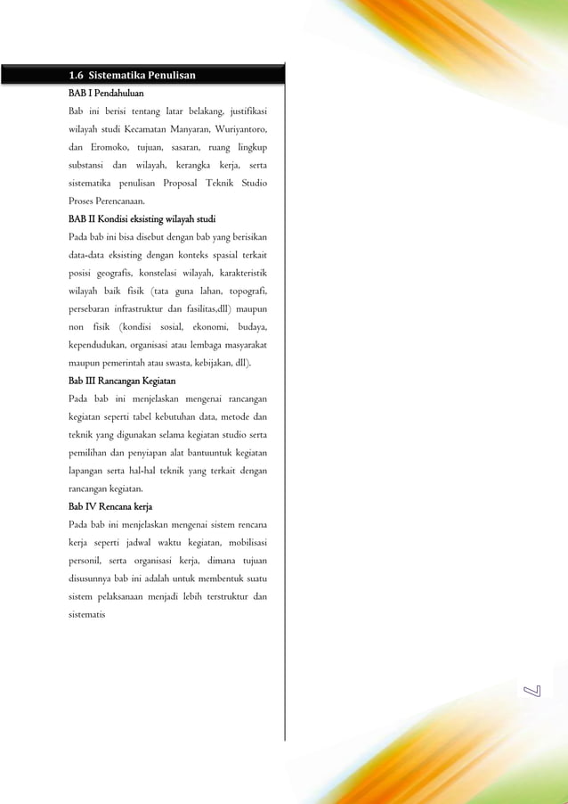 Bab i Proposal Teknis Studio Perencanaan Wonogiri Kelompok 4a | PDF