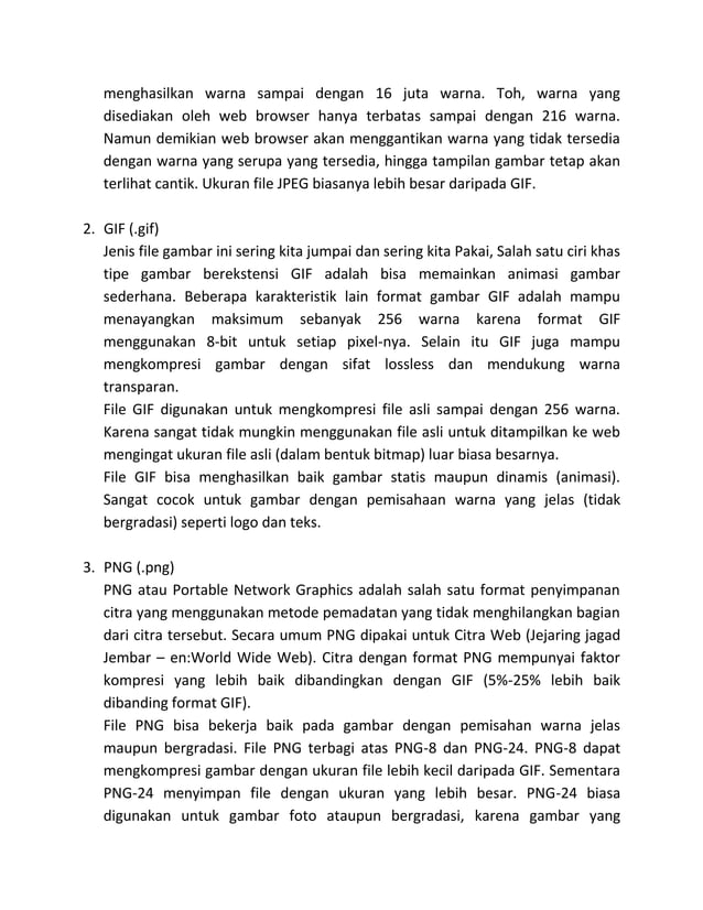 Jenis-Jenis Format Citra | DOCX