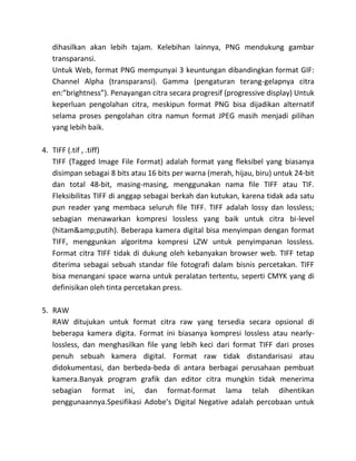 Jenis-Jenis Format Citra | DOCX