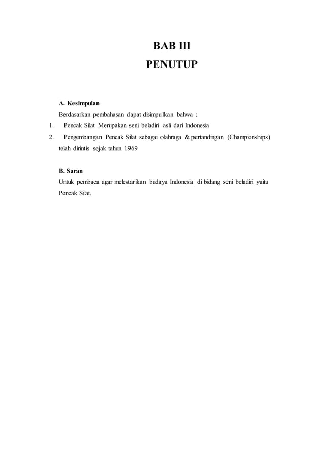 Olahraga Pencak silat | DOCX