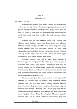 Karya Tulis Ilmiah "Fast Food" | DOCX