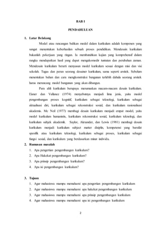 Pengembangan kurikulum | PDF