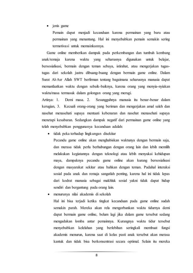 Adiksi Game Online | DOCX