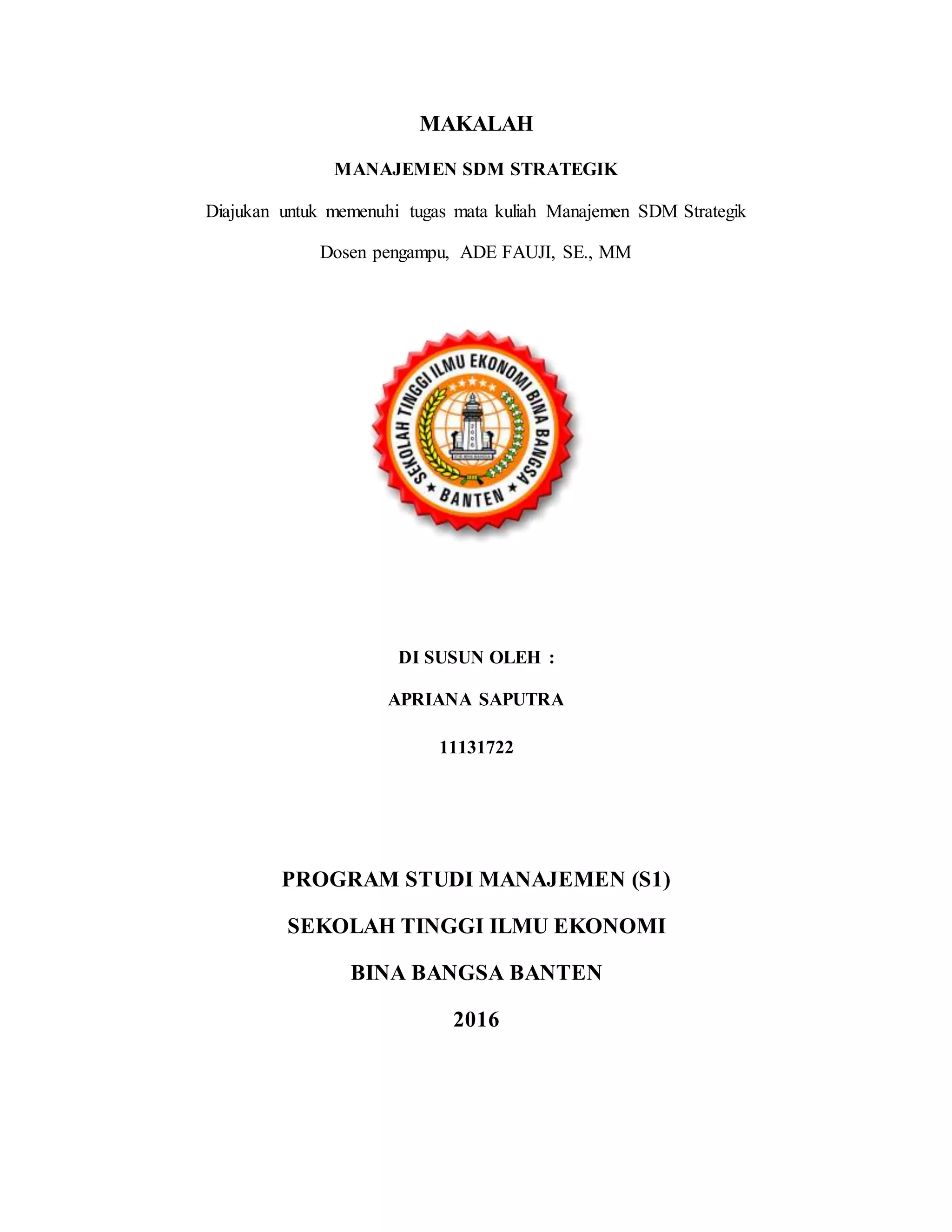 MANAJEMEN SDM STRATEGIK | DOCX