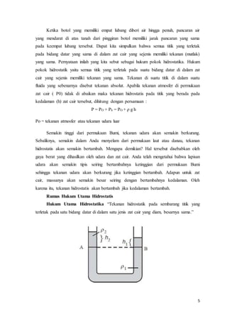 Laporan Fisdas Hukum Archimedes dan Hukum Utama Hidrostatis | DOCX