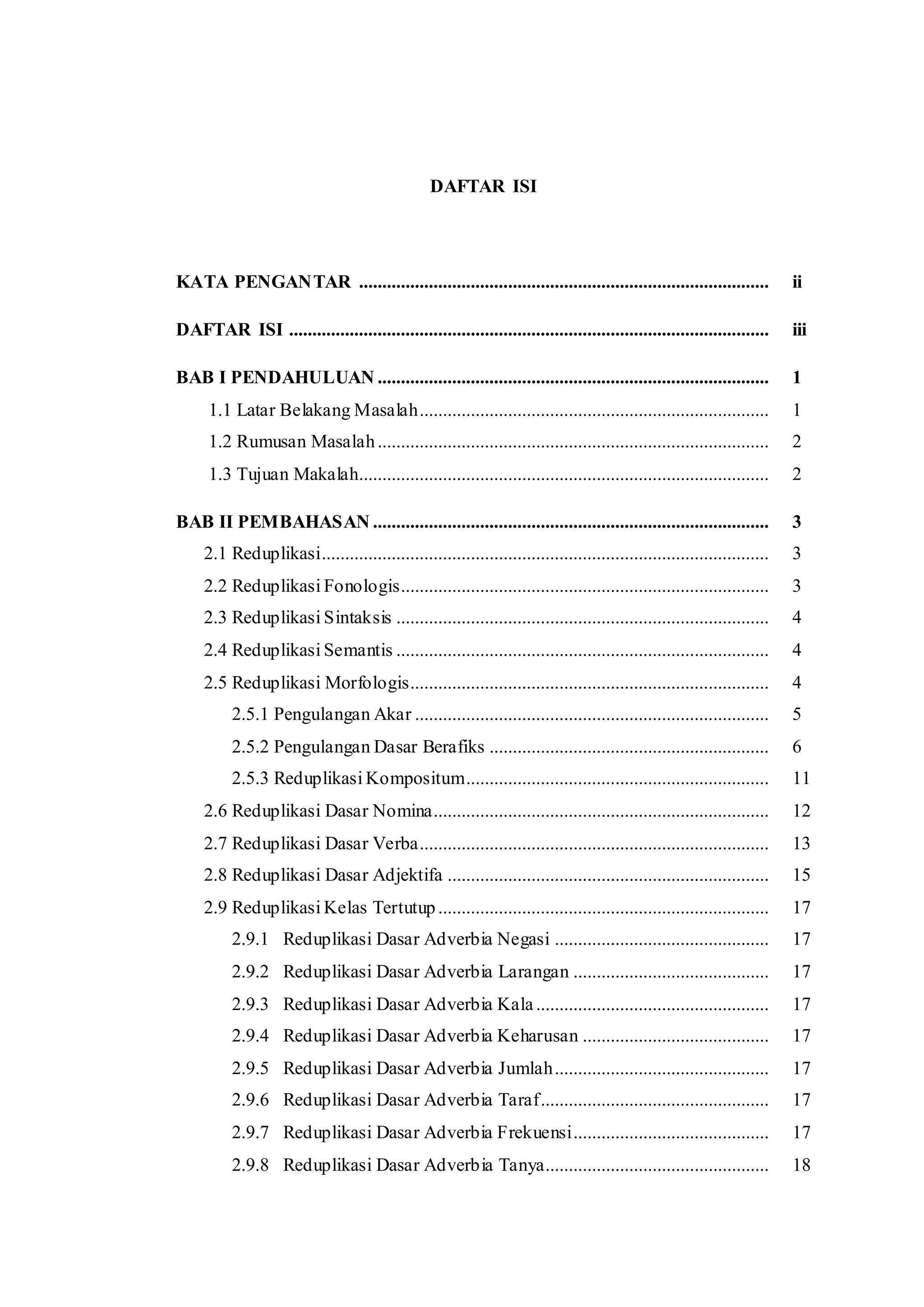 Morfologi Reduplikasi Kata | DOCX