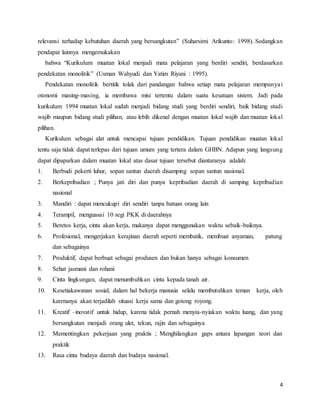 Kurikulum Muatan Lokal | DOCX