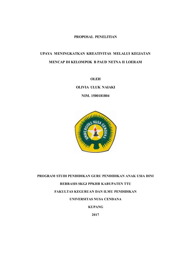 PROPOSAL PENELITIAN UNDANA | PDF