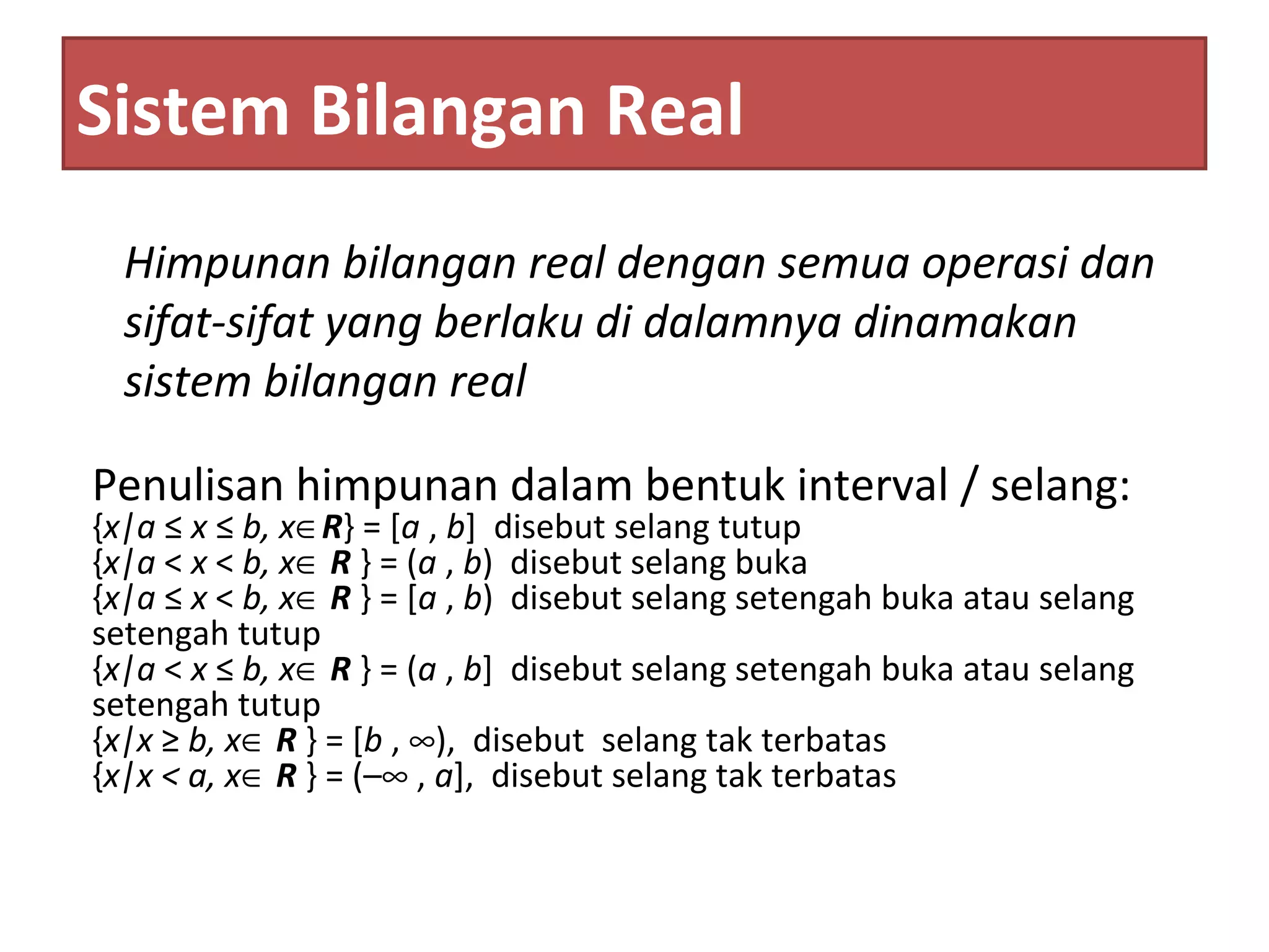 Bab 1. Sistem Bilangan Real | PPS