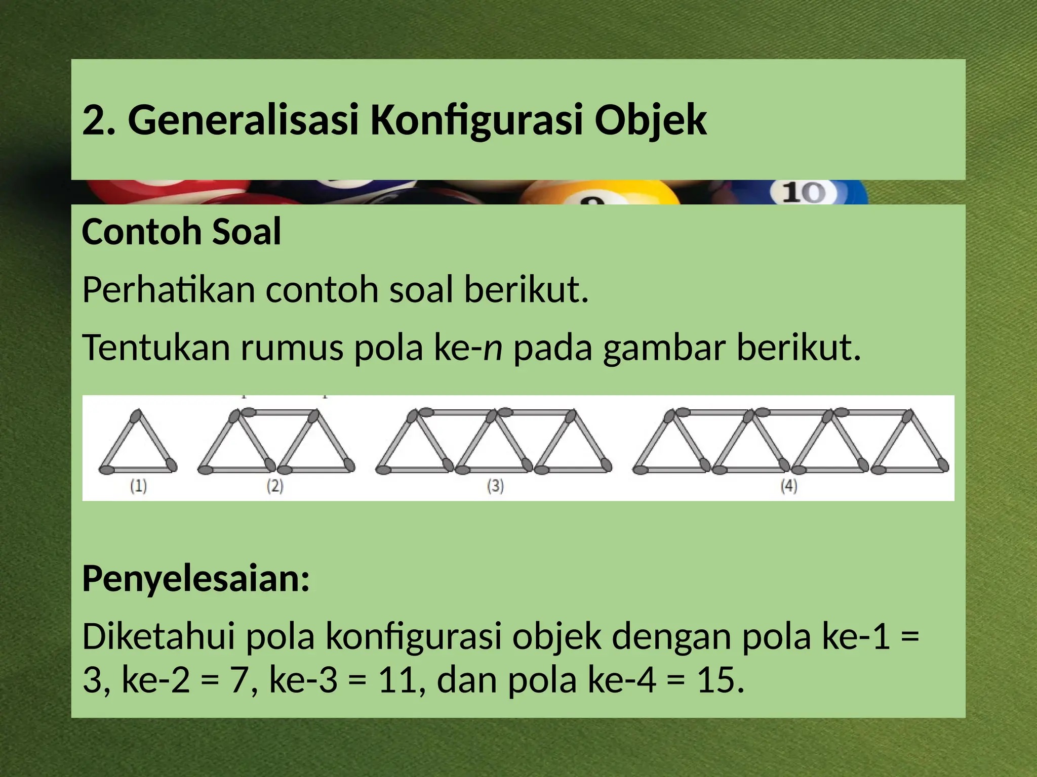 konfigurasi objek dan pola bilangan kelas VIII | PPTX