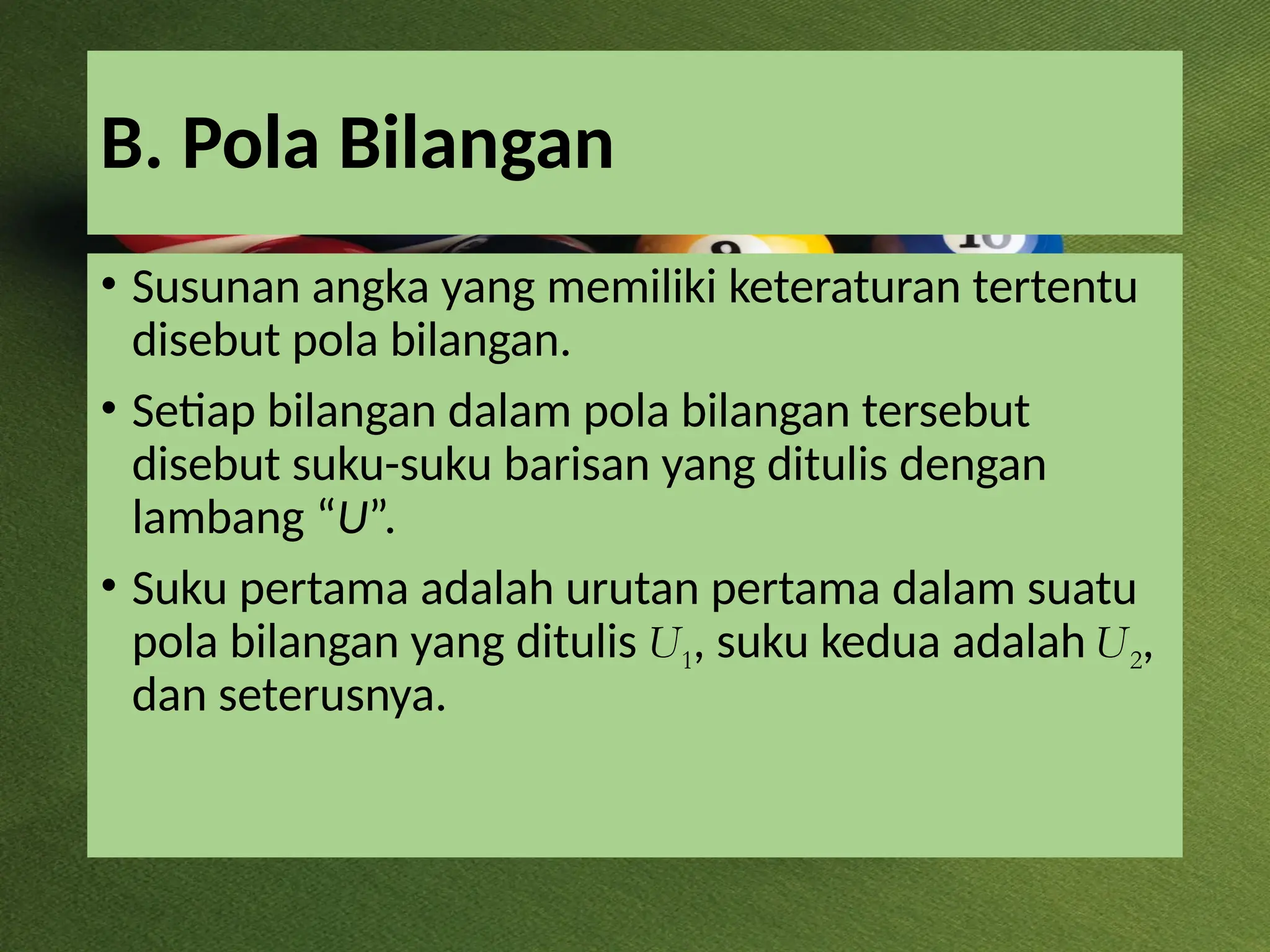 konfigurasi objek dan pola bilangan kelas VIII | PPTX