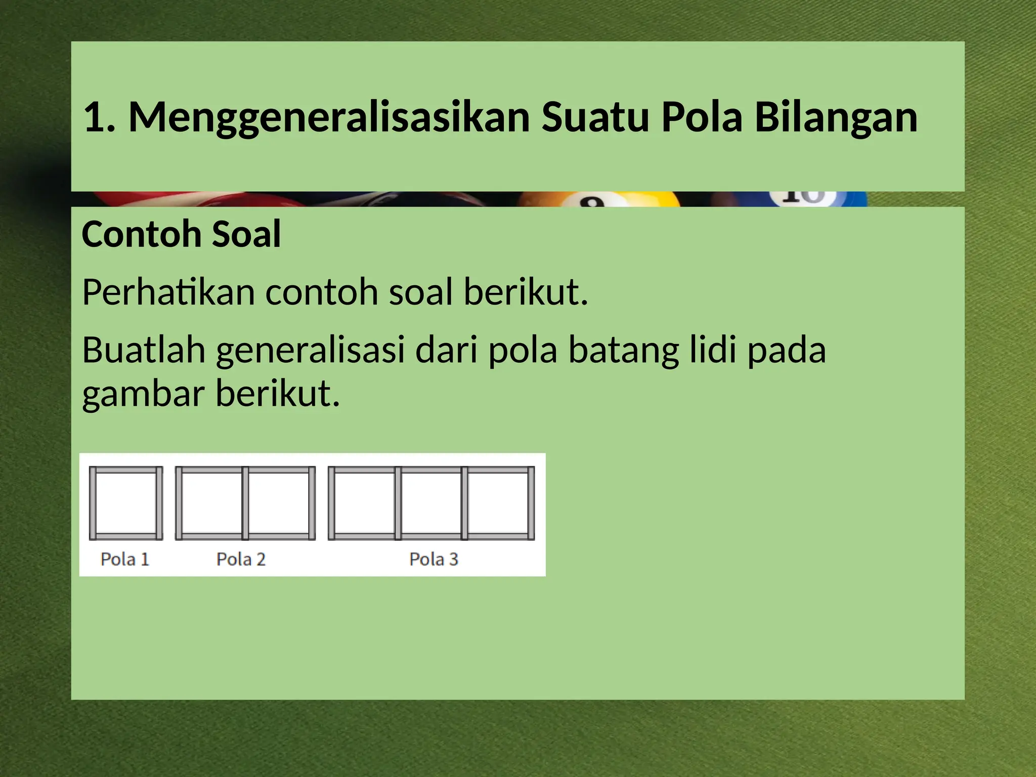 konfigurasi objek dan pola bilangan kelas VIII | PPTX